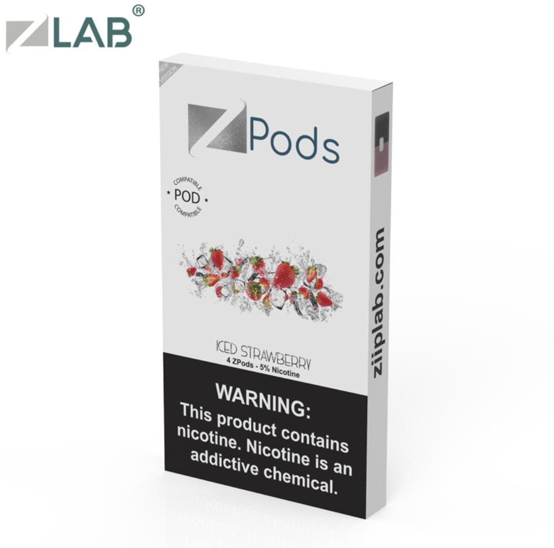 JUUL PODS Ice Strawberry - Brand ZIIP 5% Nicotine - Pack of 4 Pods ...