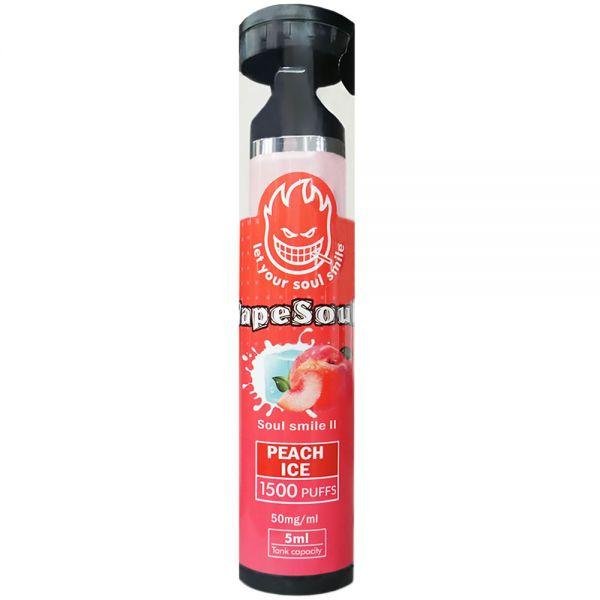 VapeSoul Smile II Peach Ice (1500 Puffs) Rechargeable Disposable Vape ...