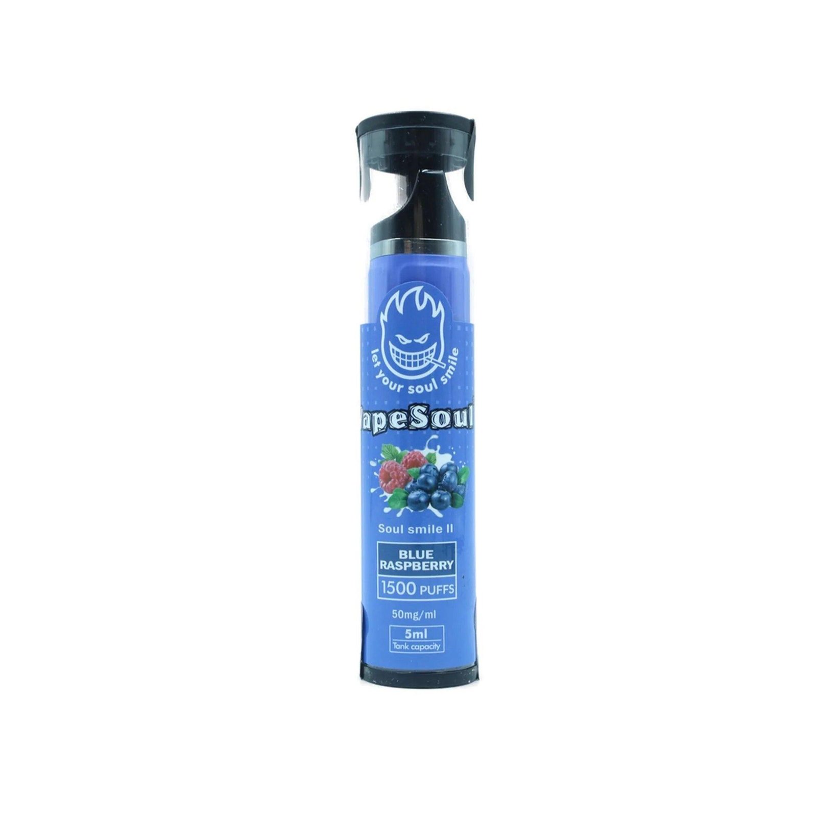 VapeSoul Smile II Blue Raspberry (1500 Puffs) Rechargeable Disposable ...