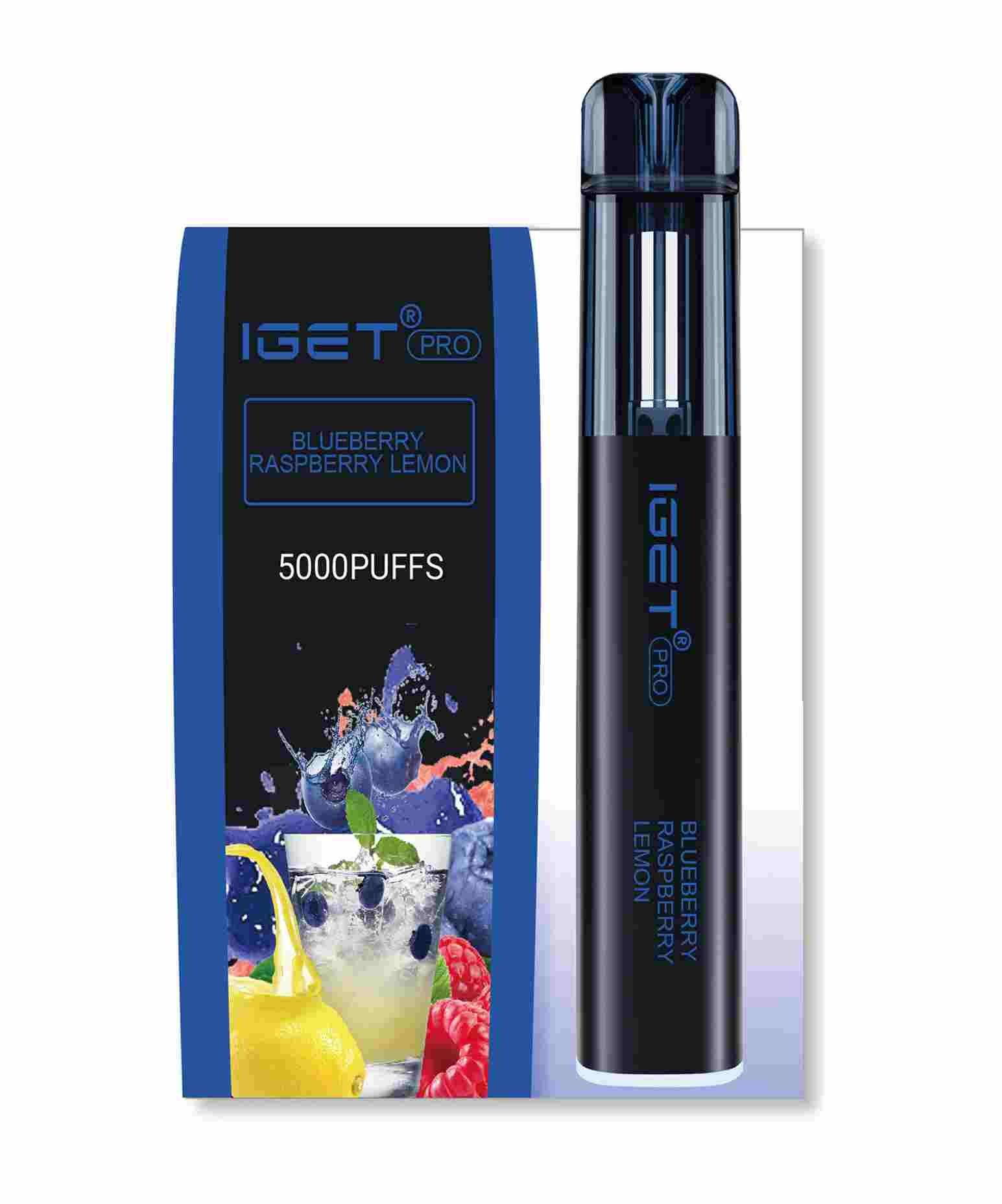 IGET PRO BLUEBERRY RASPBERRY LEMON DISPOSABLE VAPE - 5000 Puffs - YOYO ...