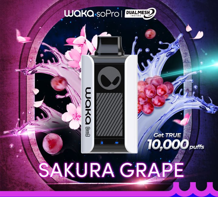 Sakura Grape - WAKA soPro By RELX - 10k Puffs Disposable Vapes (5% nic ...