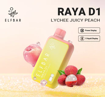 ELF BAR RAYA D1 13k Puffs- LYCHEE JUICY PEACH – 5% Nic – Type C ...