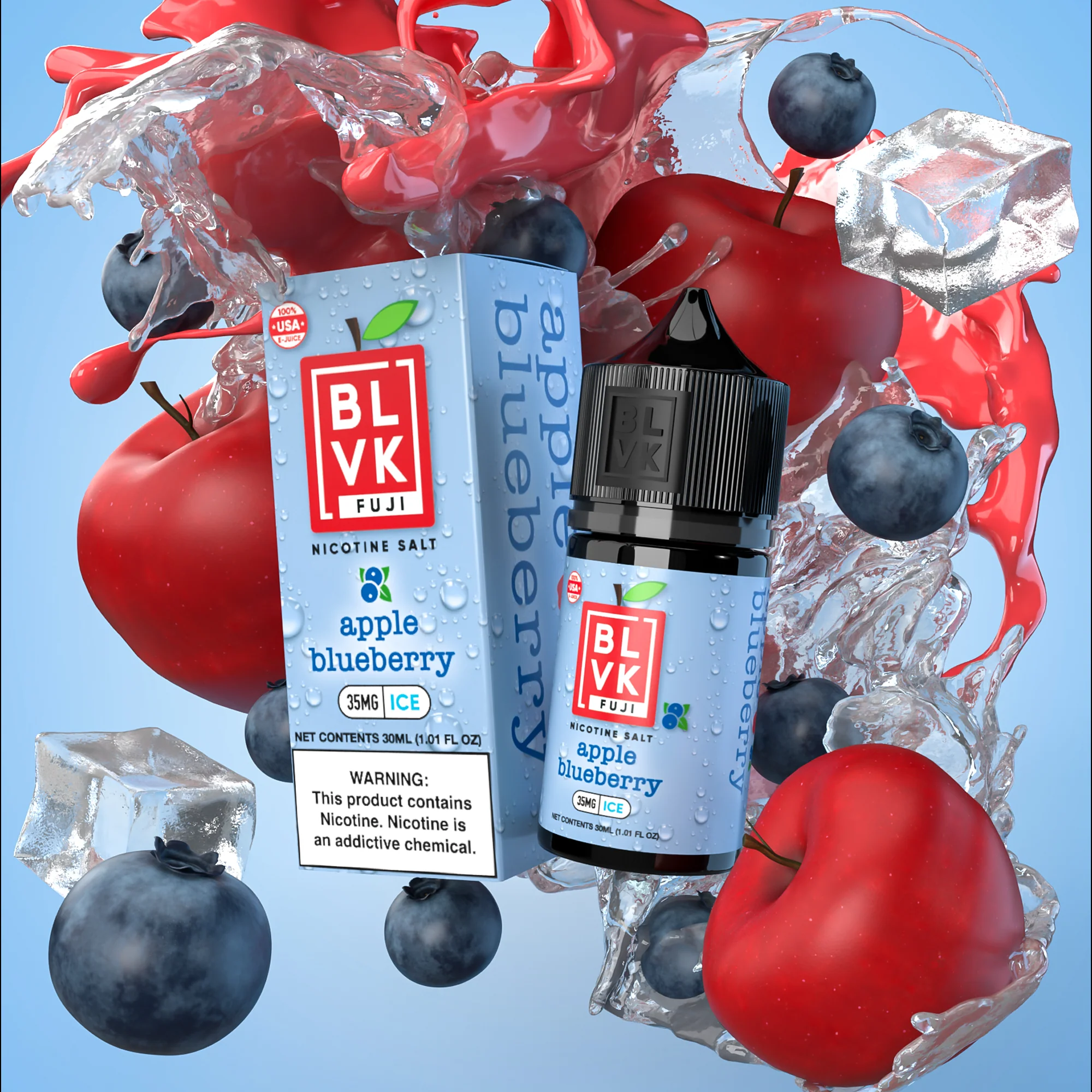 APPLE BLUEBERRY ICE - BLVK FUJI SALTS - 30ML - YOYO VAPES